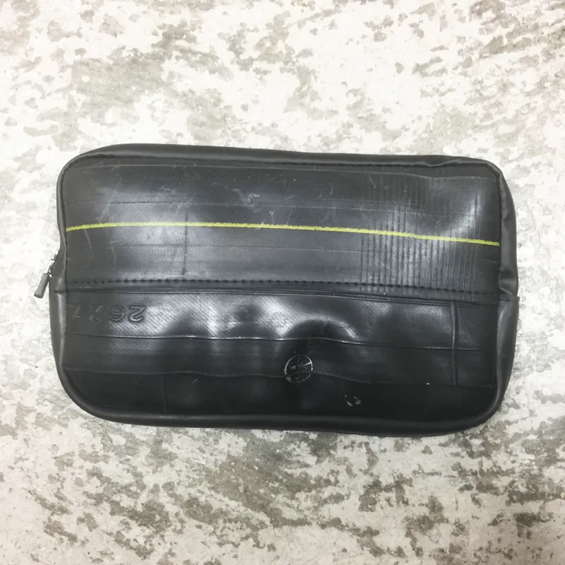 Cycle of Good recycled Inner tube Multi Pouch with zip in black